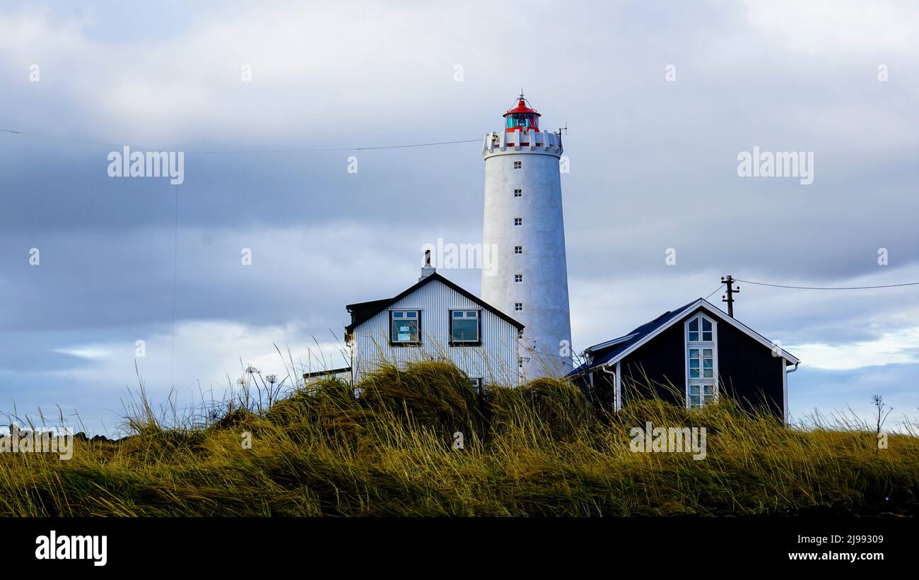 Grótta Island Lighthouse, Reykjavík (Seltjarnarnes), Iceland Stock ...