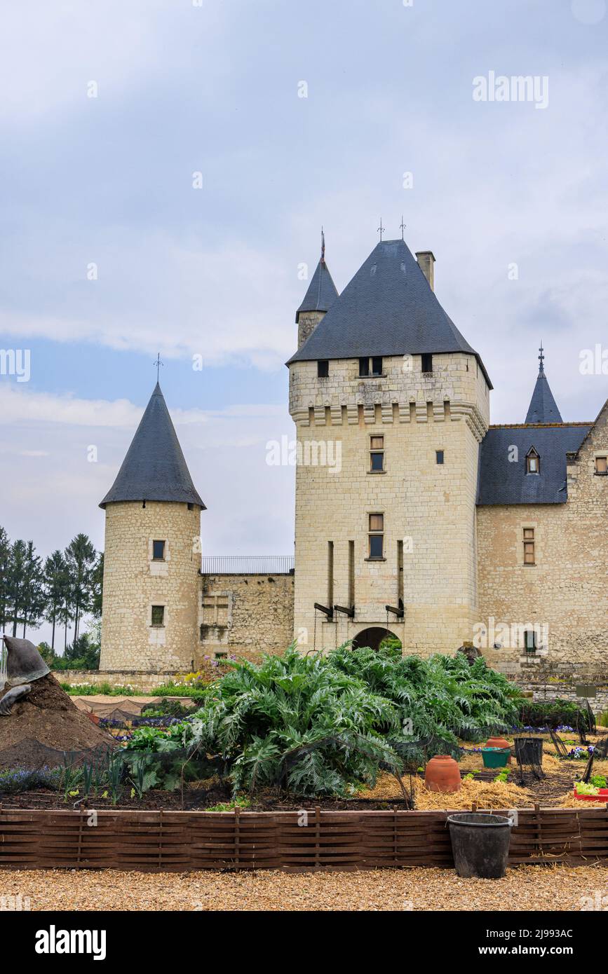 Lemere, Loire valley, France - April 25, 2022: Medieval Castle and ...