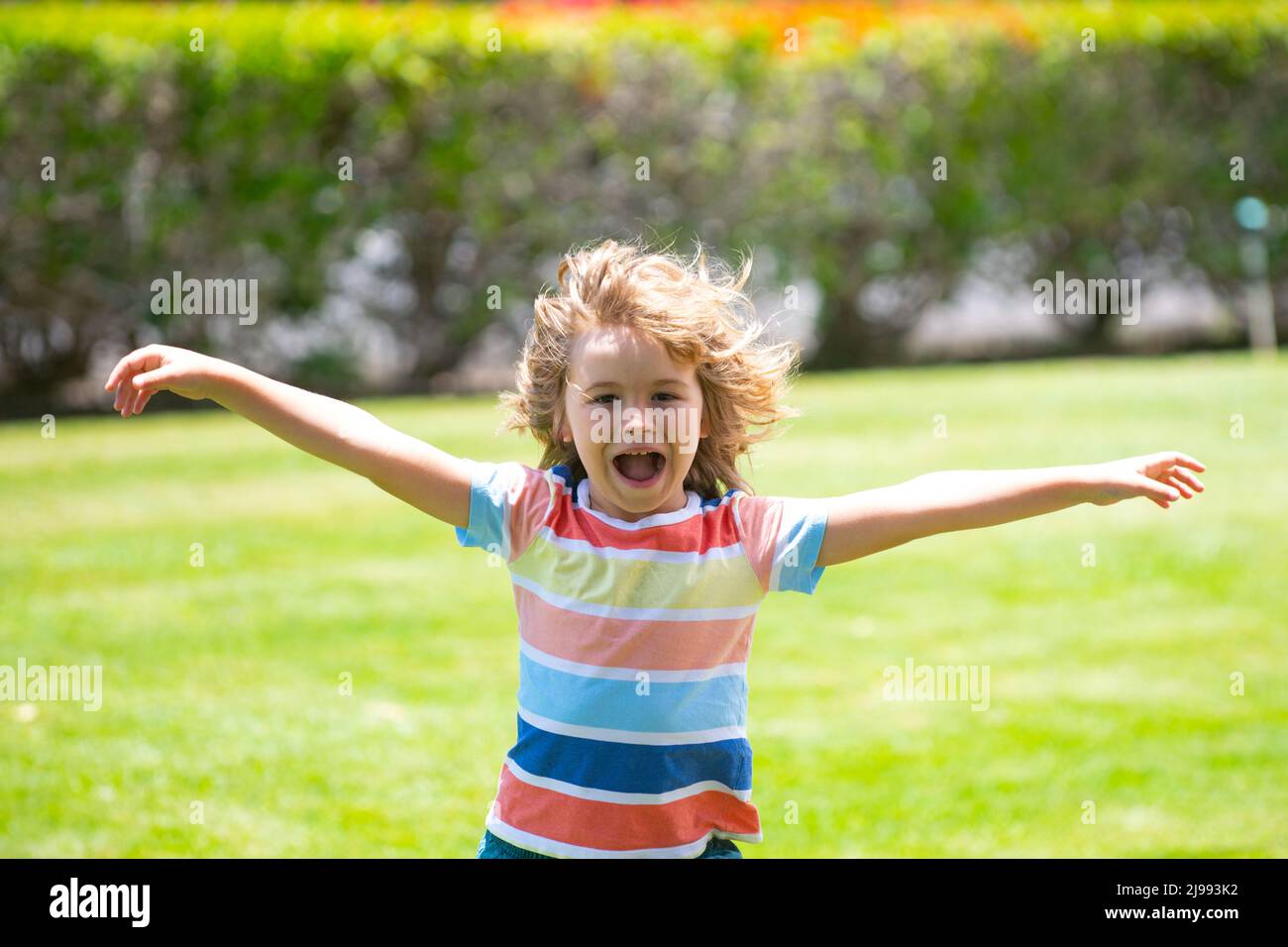 Excited kids. Happy child, adorable lovely kid. Joyful portrait of ...