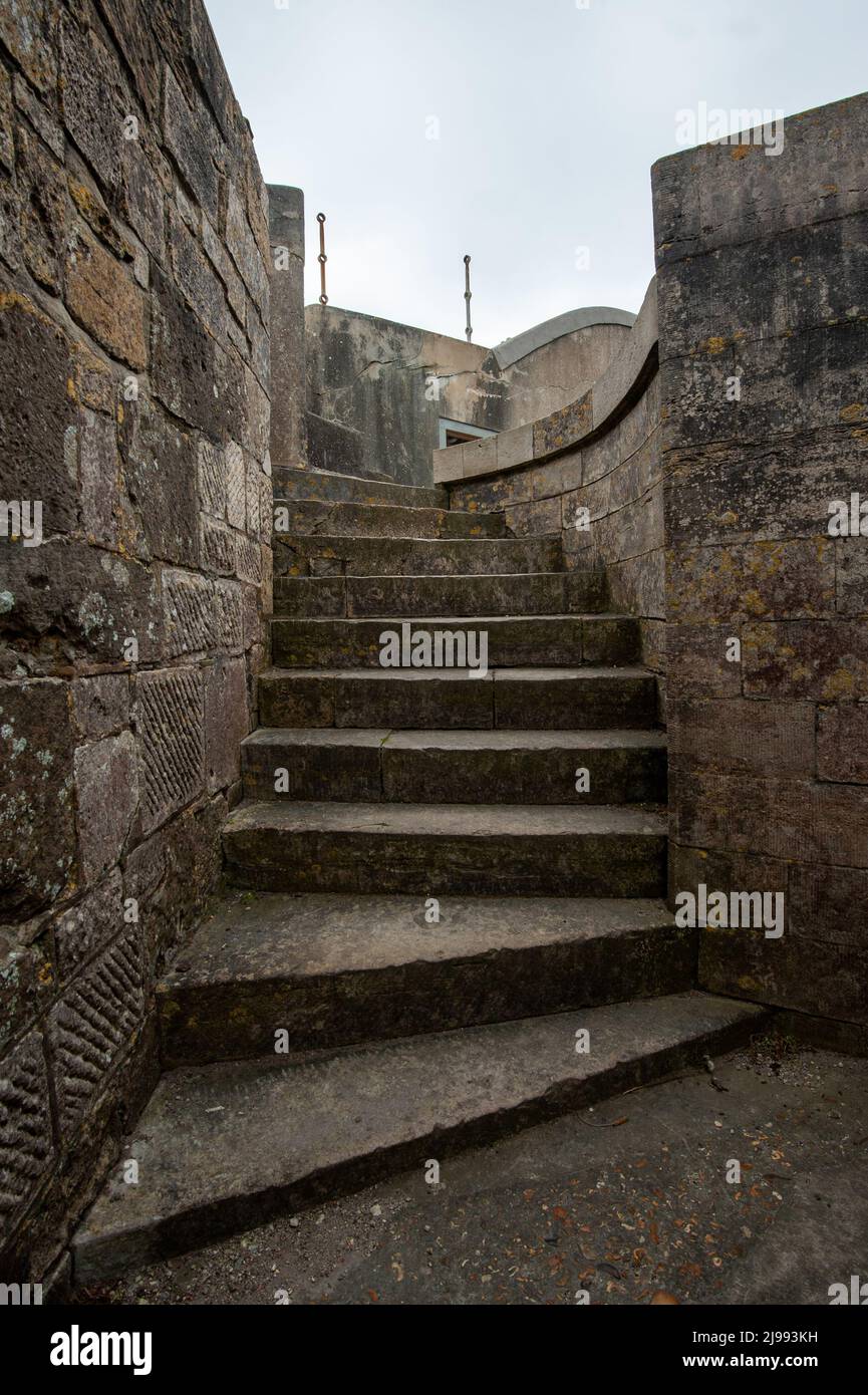 Steps at Hurst Castle Stock Photo - Alamy