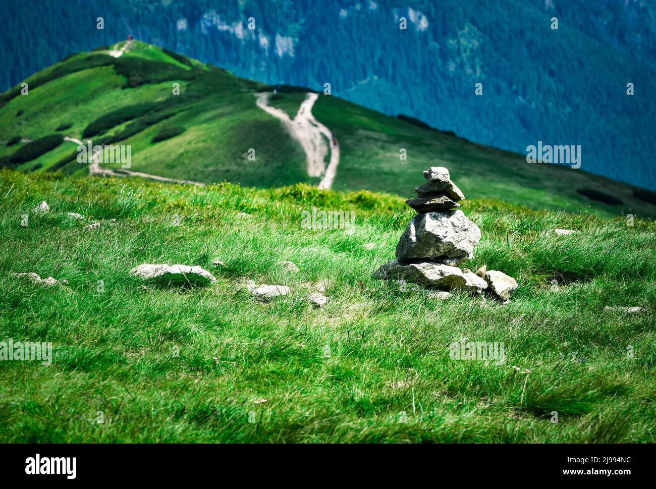 landscape background A waiting abandoned stone man Stock Photo - Alamy