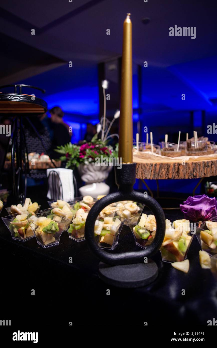 fruit canape in a glass on the buffet table Stock Photo - Alamy