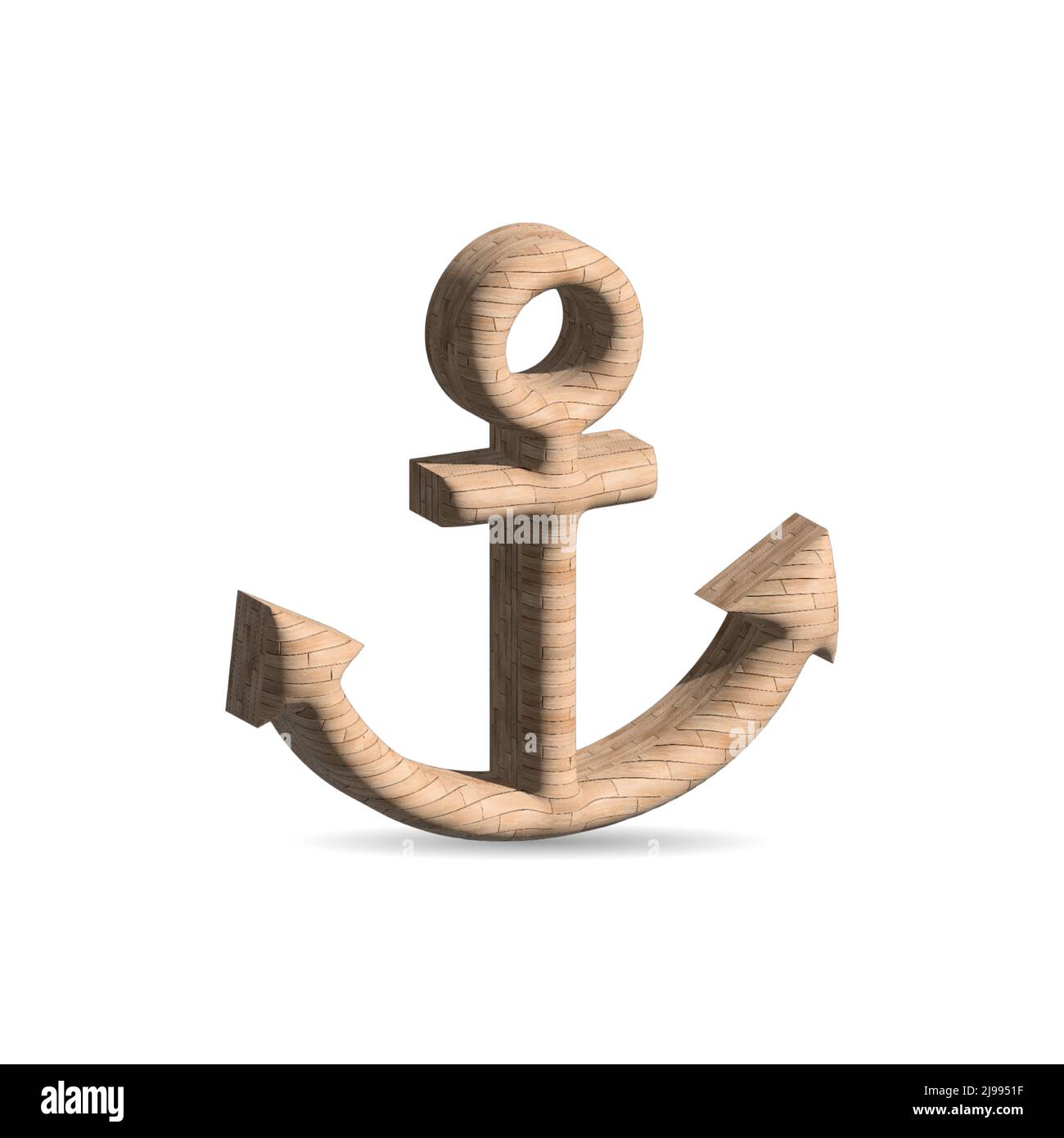 3D wood anchor sign icon illustration on white background Stock Photo ...