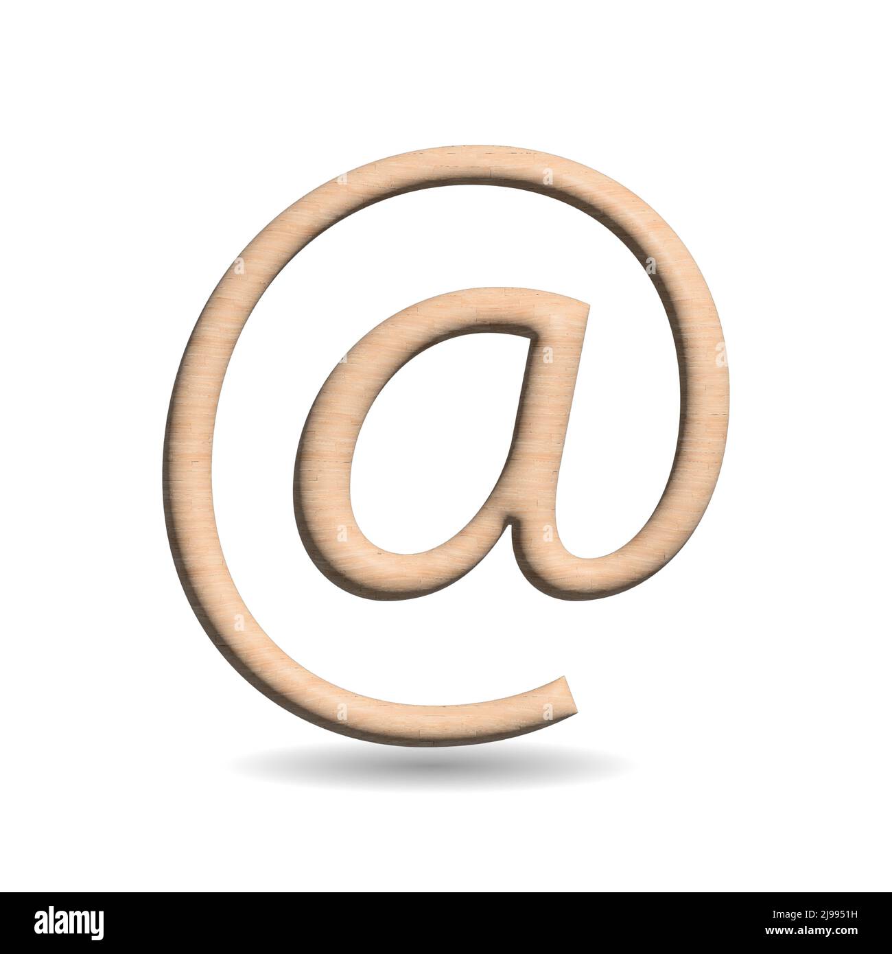 3d wood email sign icon illustration Stock Photo - Alamy
