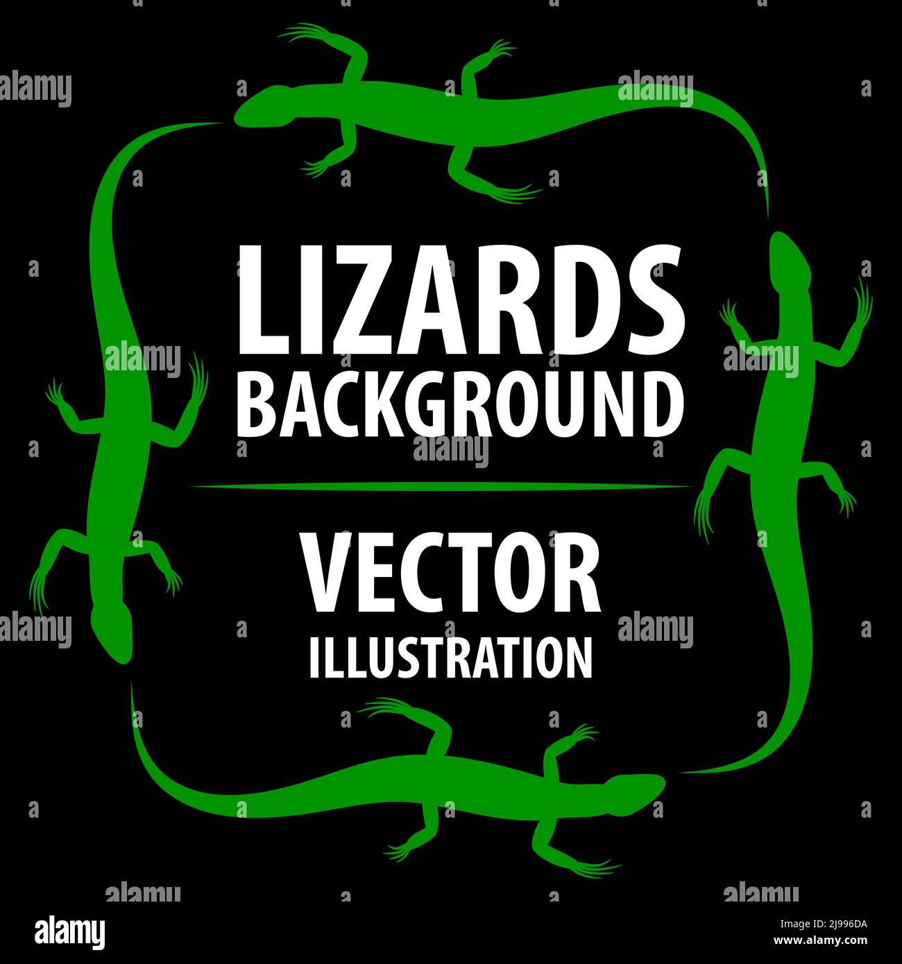 Background with lizards. Cartoon flat characters. Vector Image Stock ...