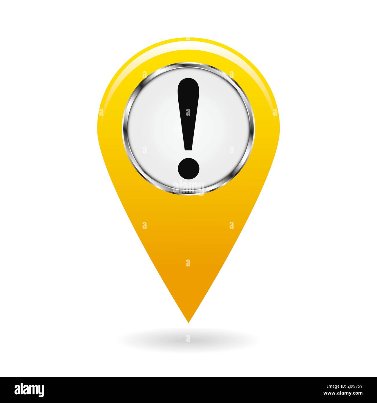 Map pointer. The pointer of important objects, warning of danger on the ...