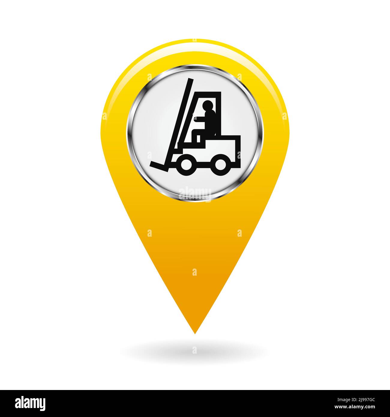 Map pointer. Pointer location forklift movement. Risk of hitting or ...