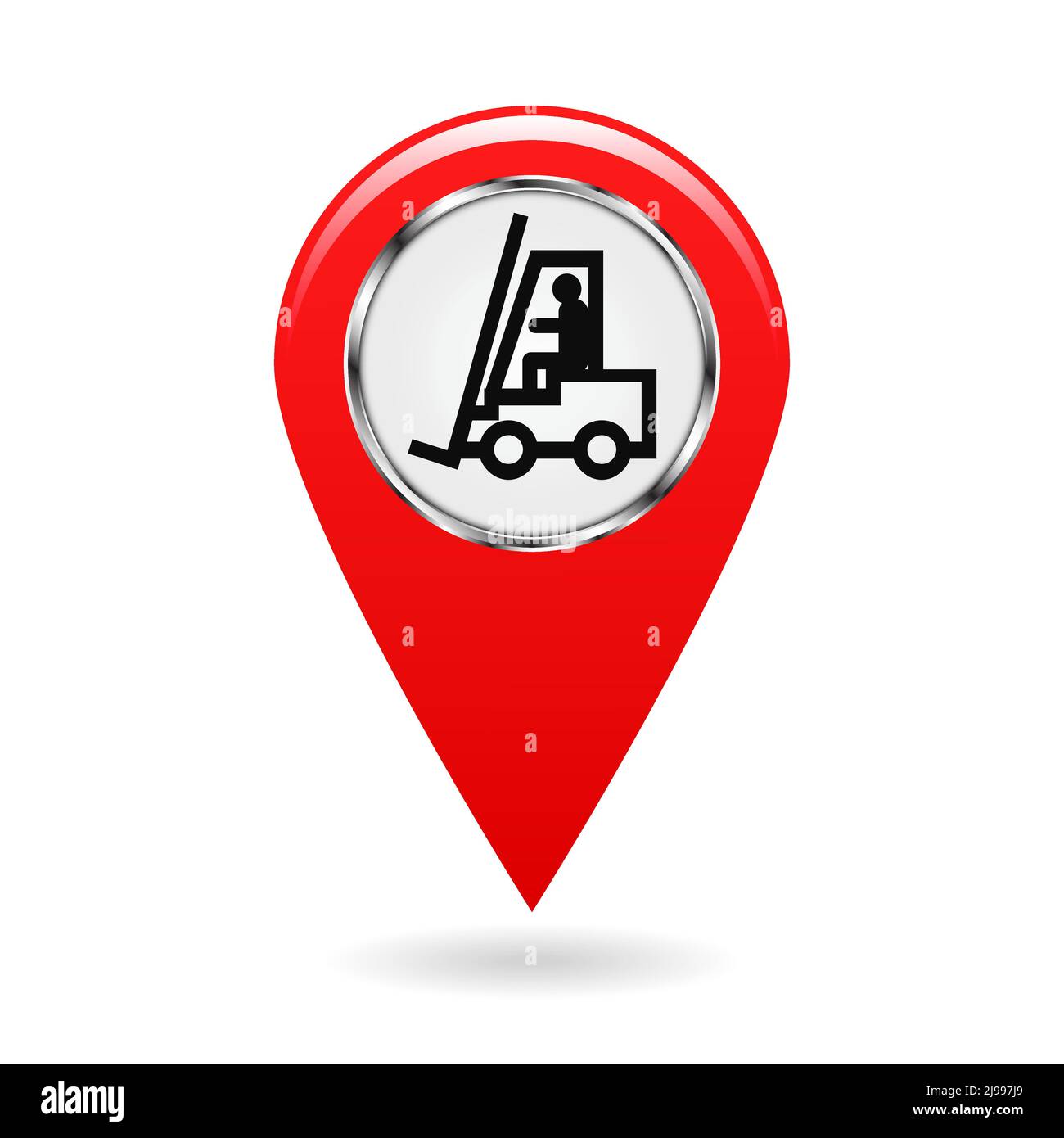Map pointer. Pointer location forklift movement. Risk of hitting or ...