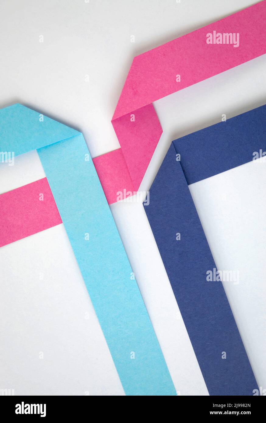abstract background composition of colored paper ribbons Stock Photo ...