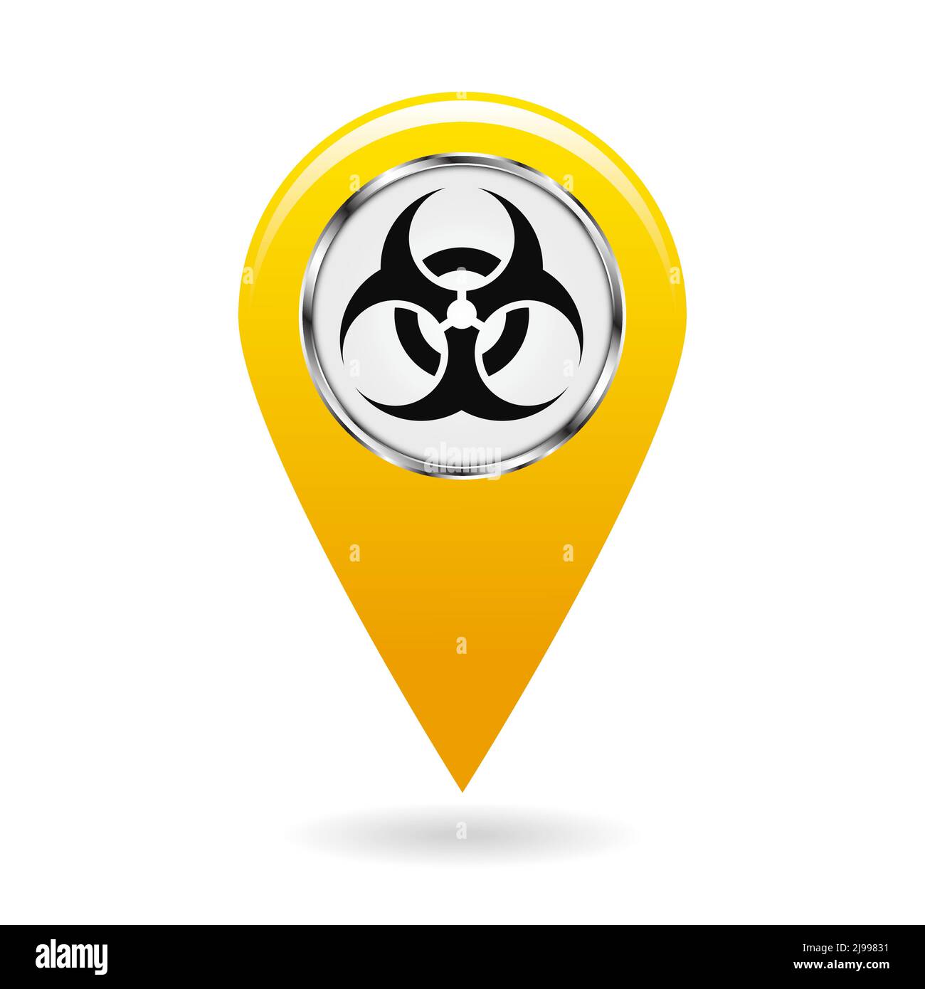 Map pointer. Pointer of biological hazards on the area map. Symbol for ...