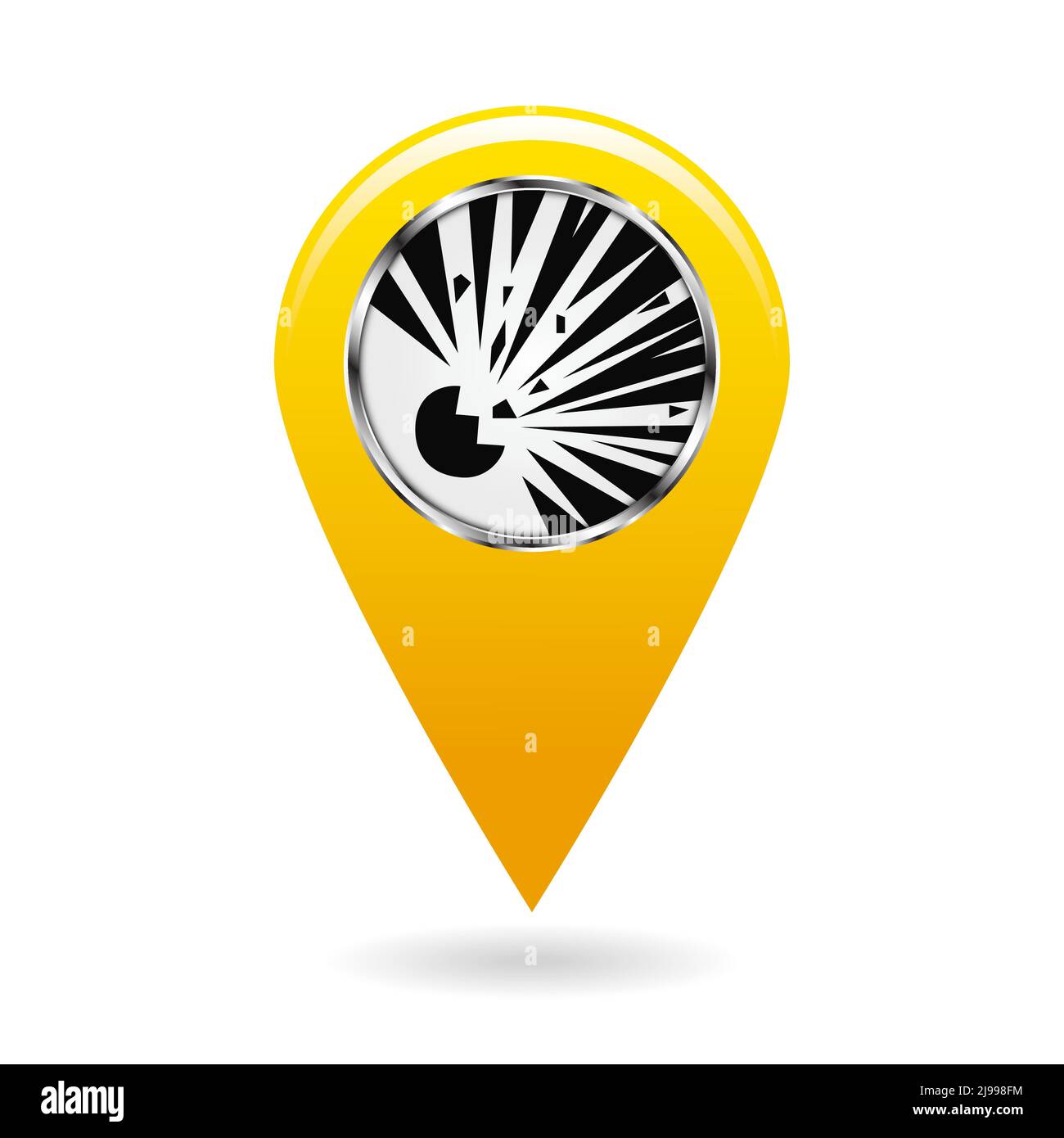 Map pointer. Index blasting and explosion hazard areas on the map ...