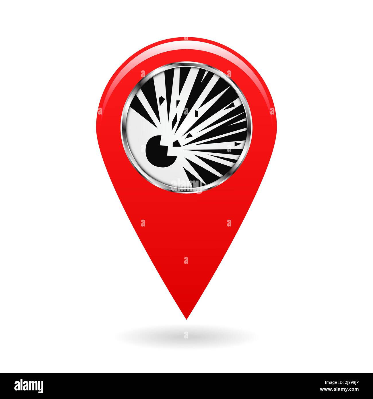 Map pointer. Index blasting and explosion hazard areas on the map ...