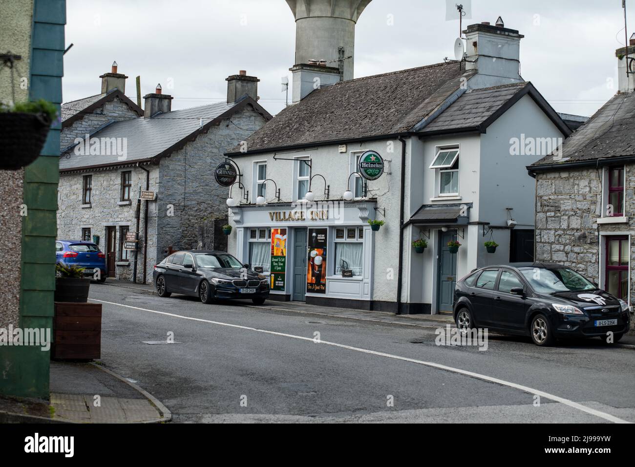 Quin a picturesque town in the Shannon region with the ruins of a ...