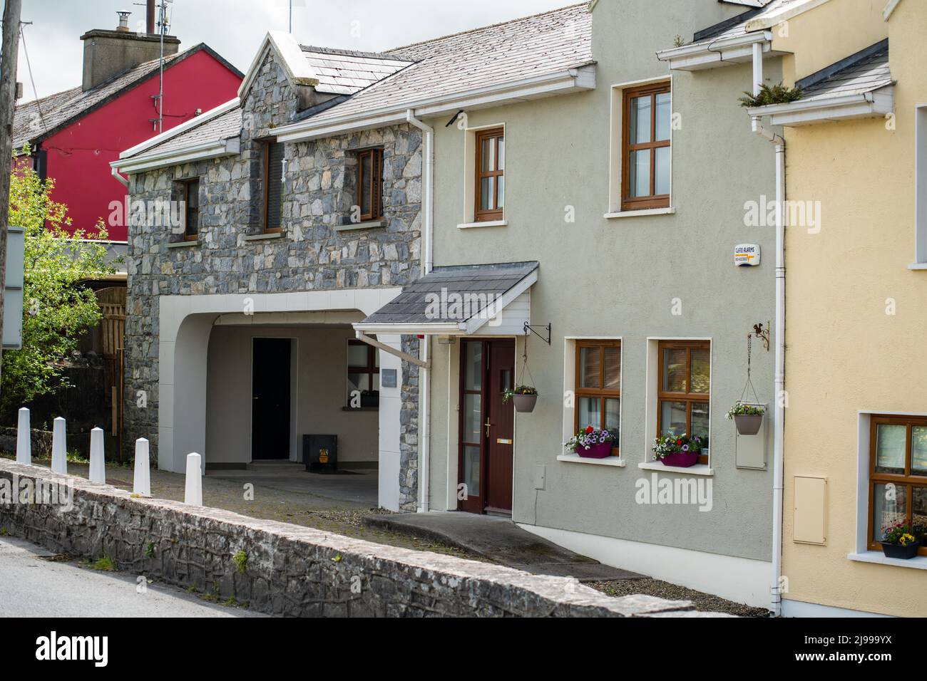 Quin a picturesque town in the Shannon region with the ruins of a ...