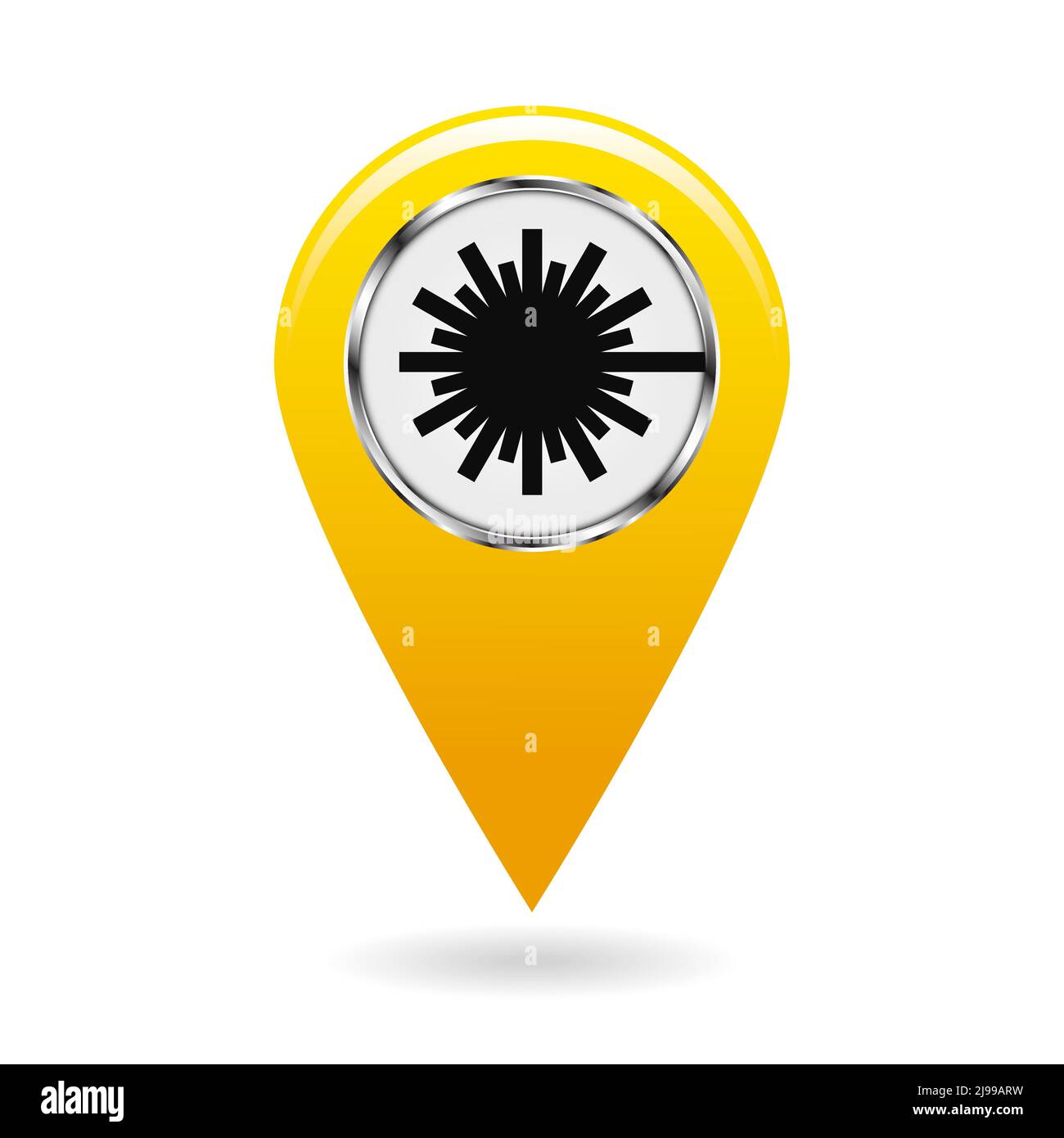 Map pointer. Safety symbol. Index of zones with laser radiation ...