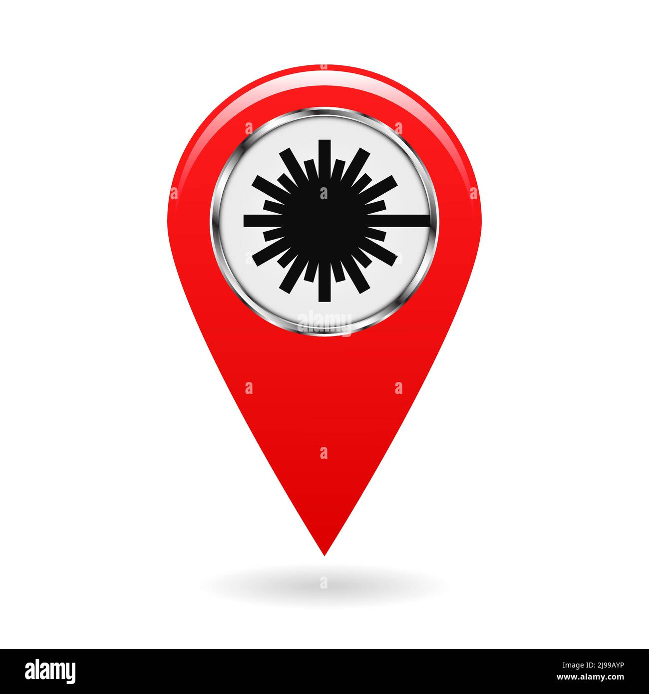 Map pointer. Safety symbol. Index of zones with laser radiation ...