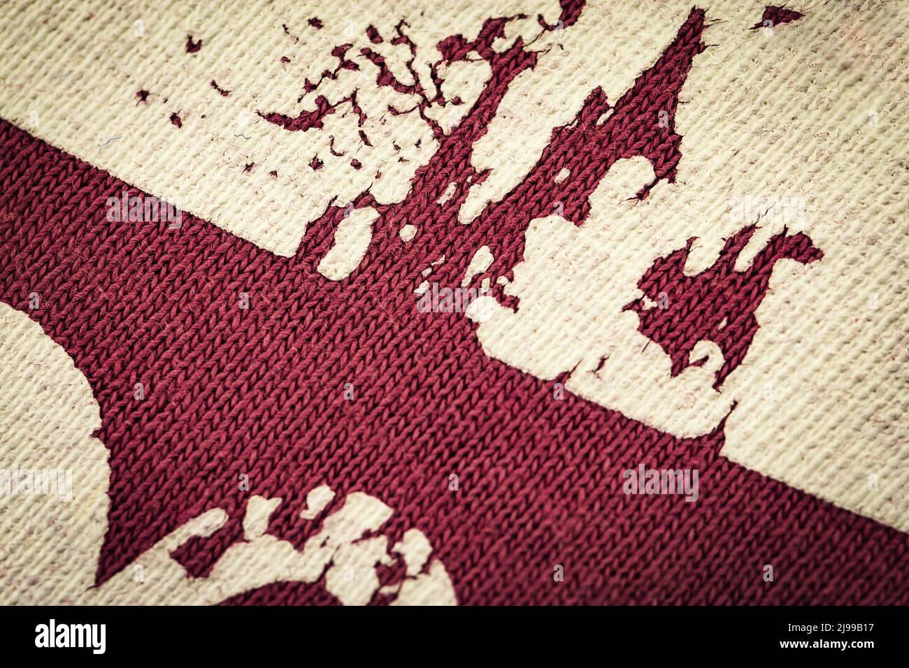 abstract background or texture detail of damaged color on textiles ...