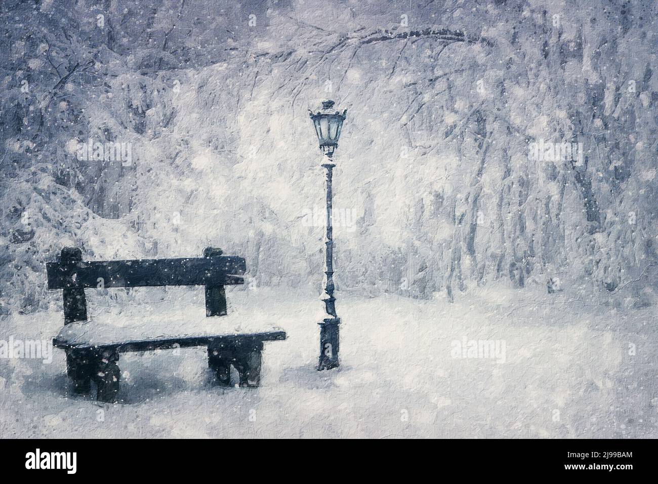 Winter scene painting hi-res stock photography and images - Alamy