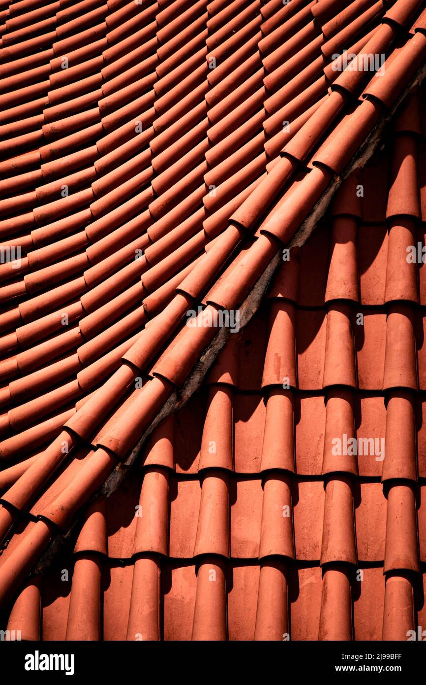 background or texture Detail of the terracotta roof tile Stock Photo ...