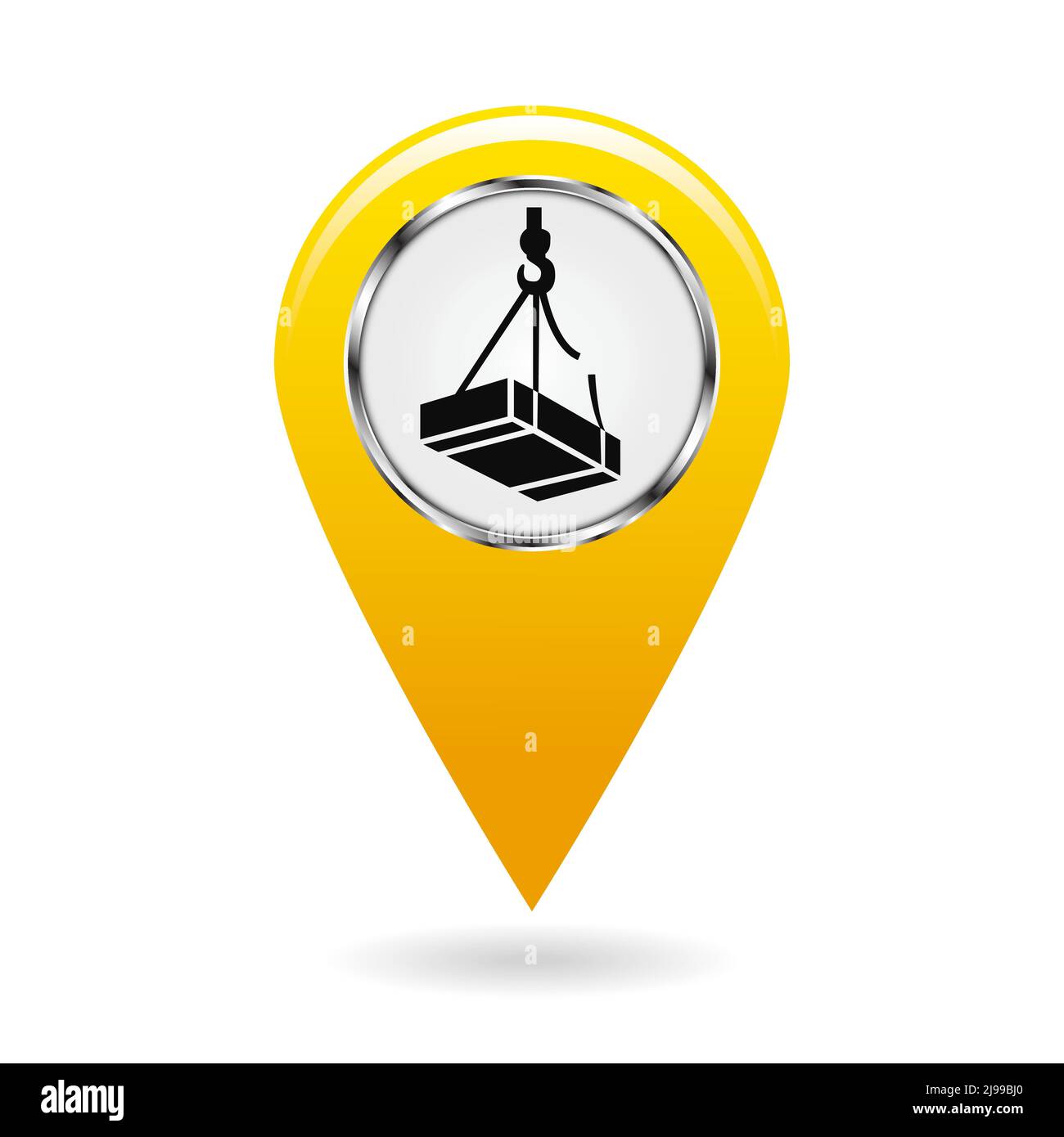 Map pointer. Safety symbol. Caution may drop shipping. Location and ...