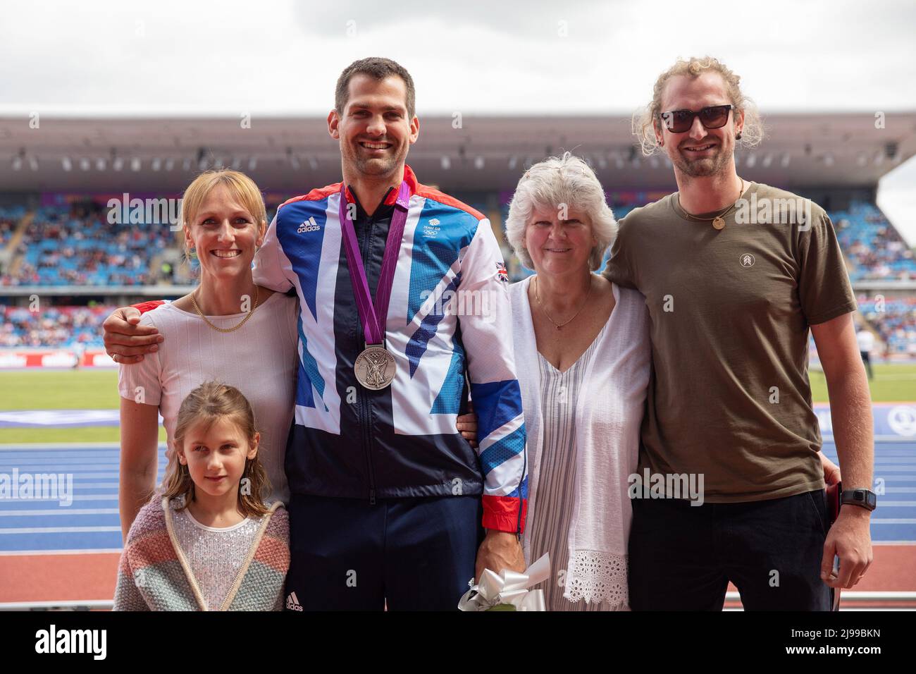Birmingham, England. 21st May, 2022. Robbie Grabarz, with family, of ...