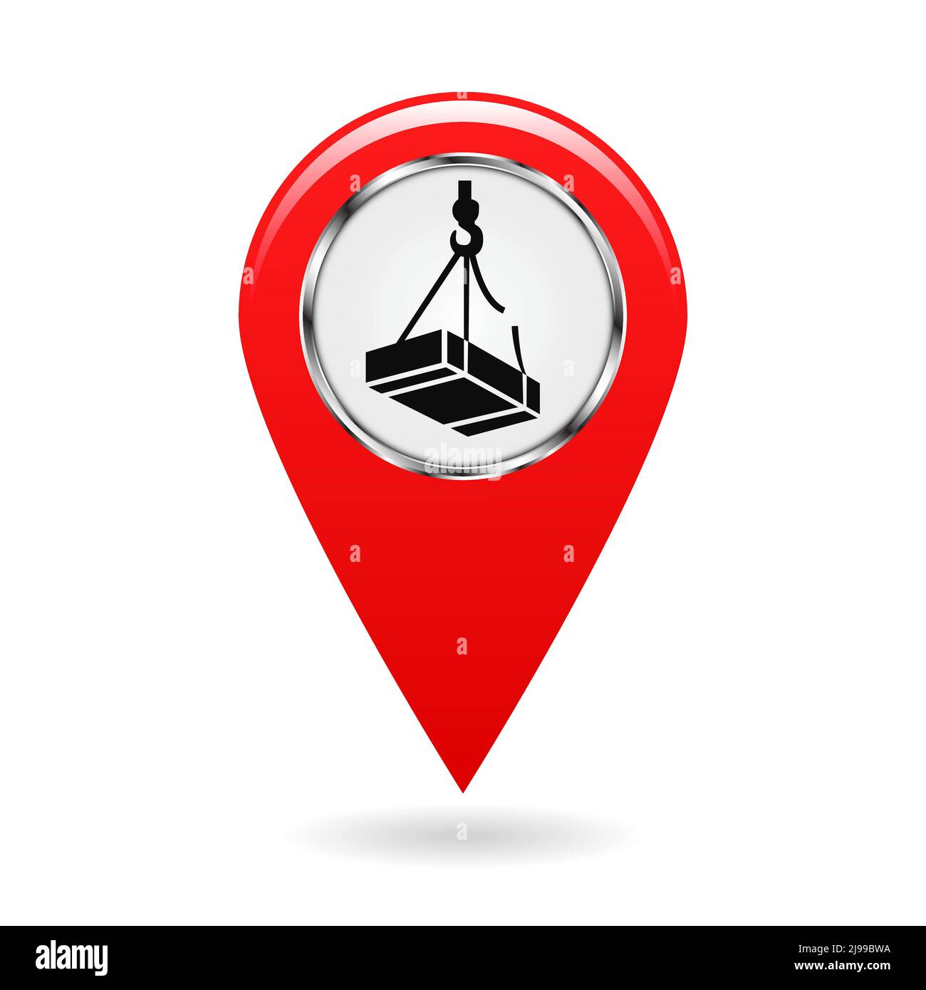 Map pointer. Safety symbol. Caution may drop shipping. Location and ...