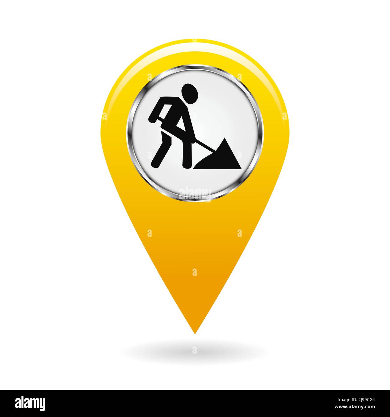 Map pointer. Indicator of repairs and emergency areas on the map ...