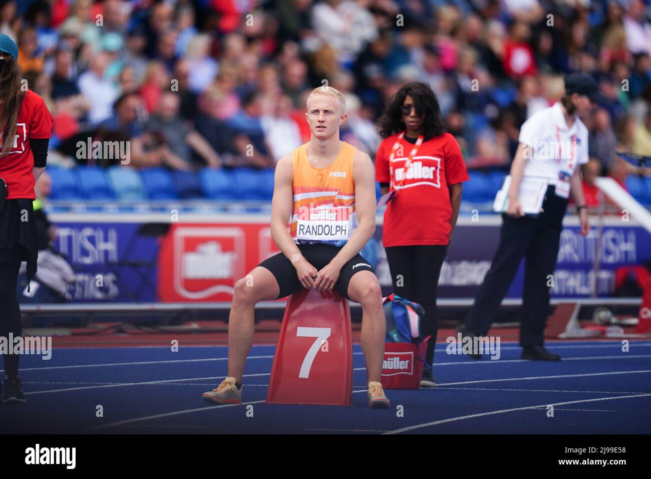 Thomas Randolph of Great Britain lines up for the men’s 800m race ...