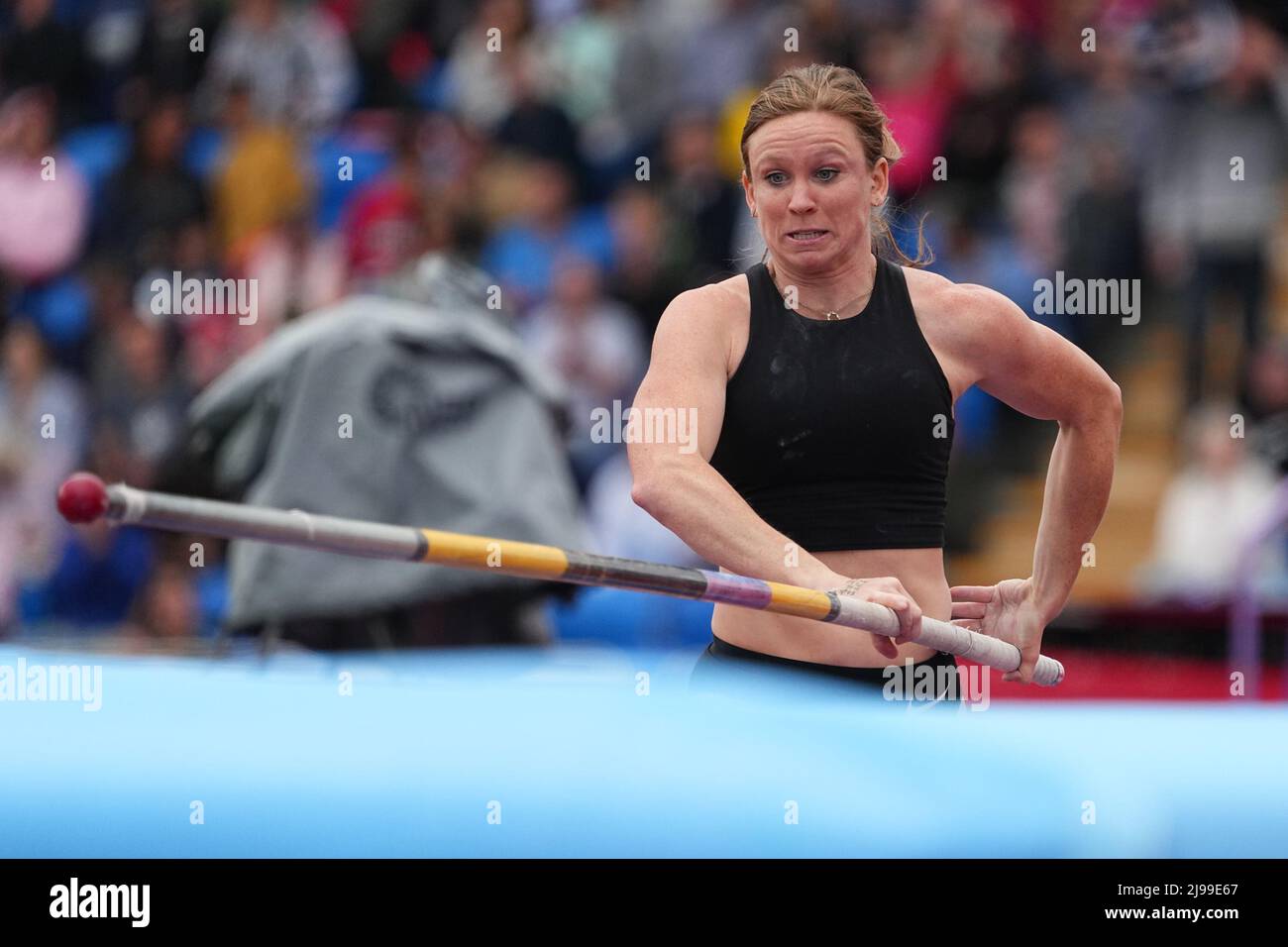 Emily Grove of USA for the women’s pole vault during the Muller ...