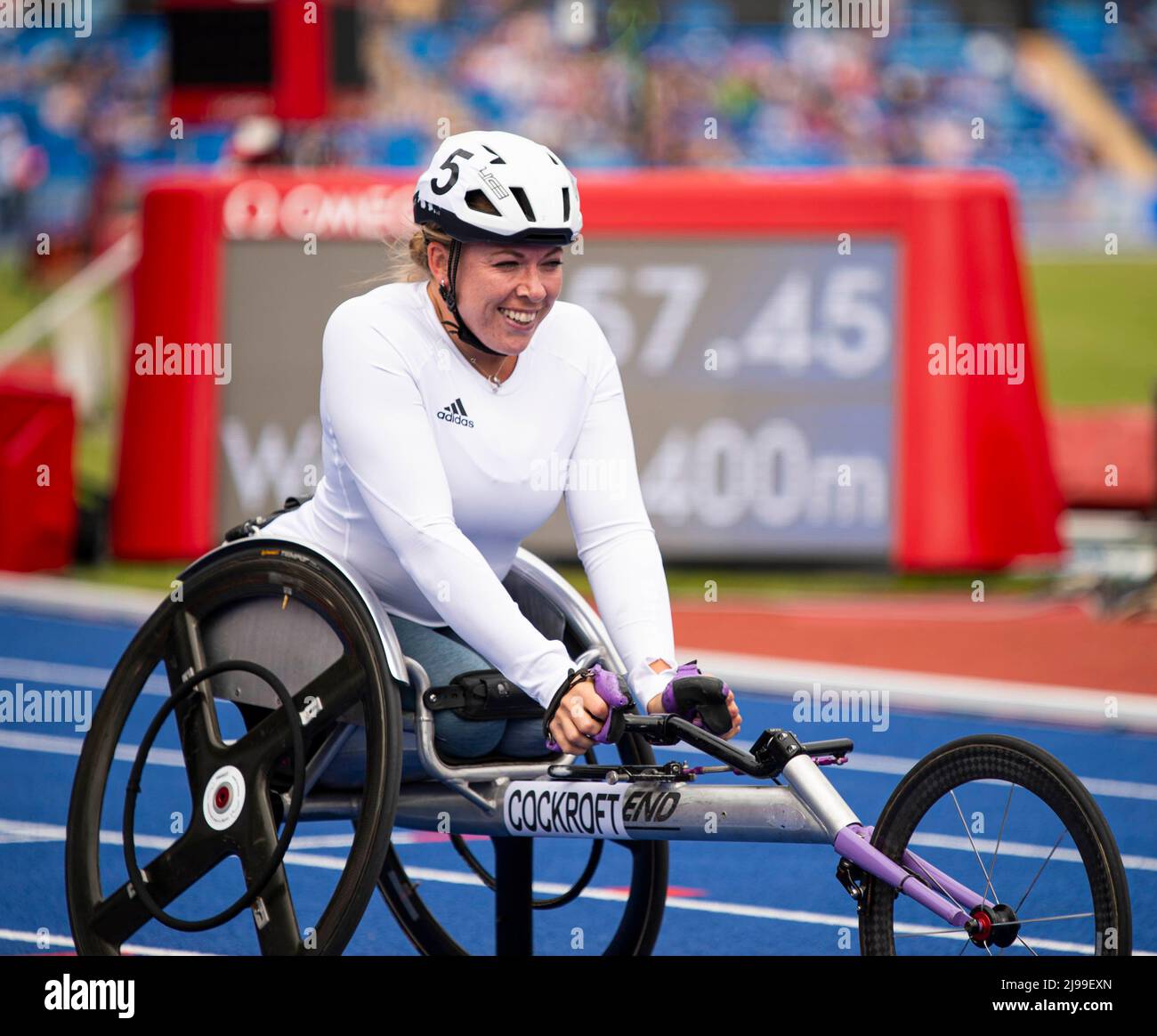 21-MAY-2022 GBR COCKROFT Hannah after winning the Women 400m Wheelchair ...