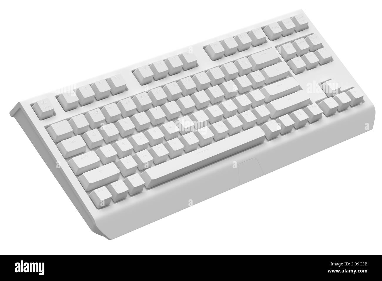 Computer keyboard with rgb colors isolated on white monochrome ...