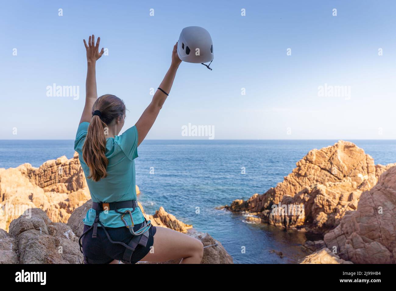 Female fitness climber training hi-res stock photography and images - Alamy