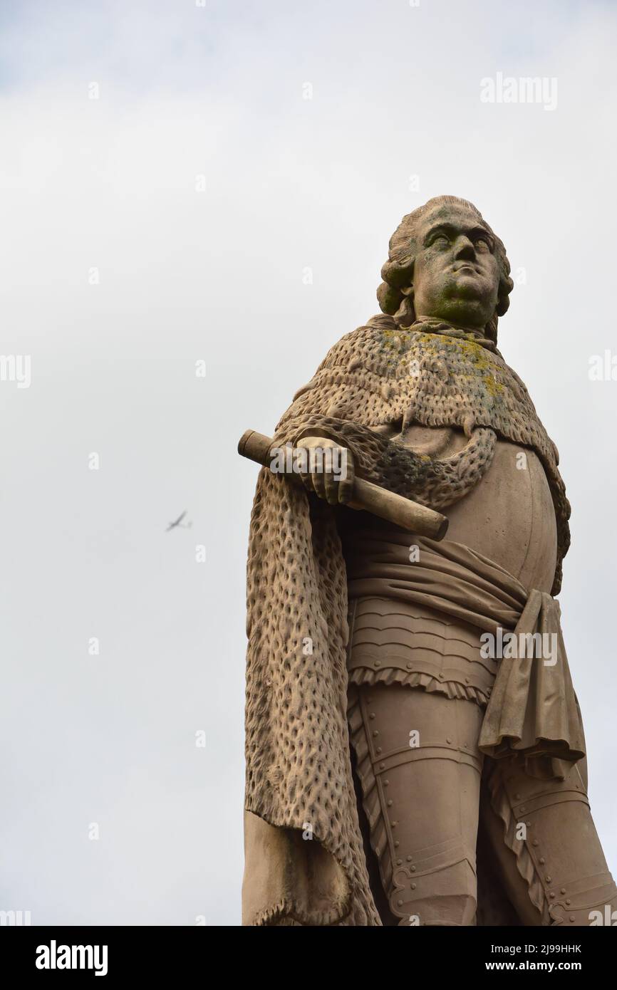 Karl Theodor statue on the Old Bridge in Heidelberg, Germany Stock ...