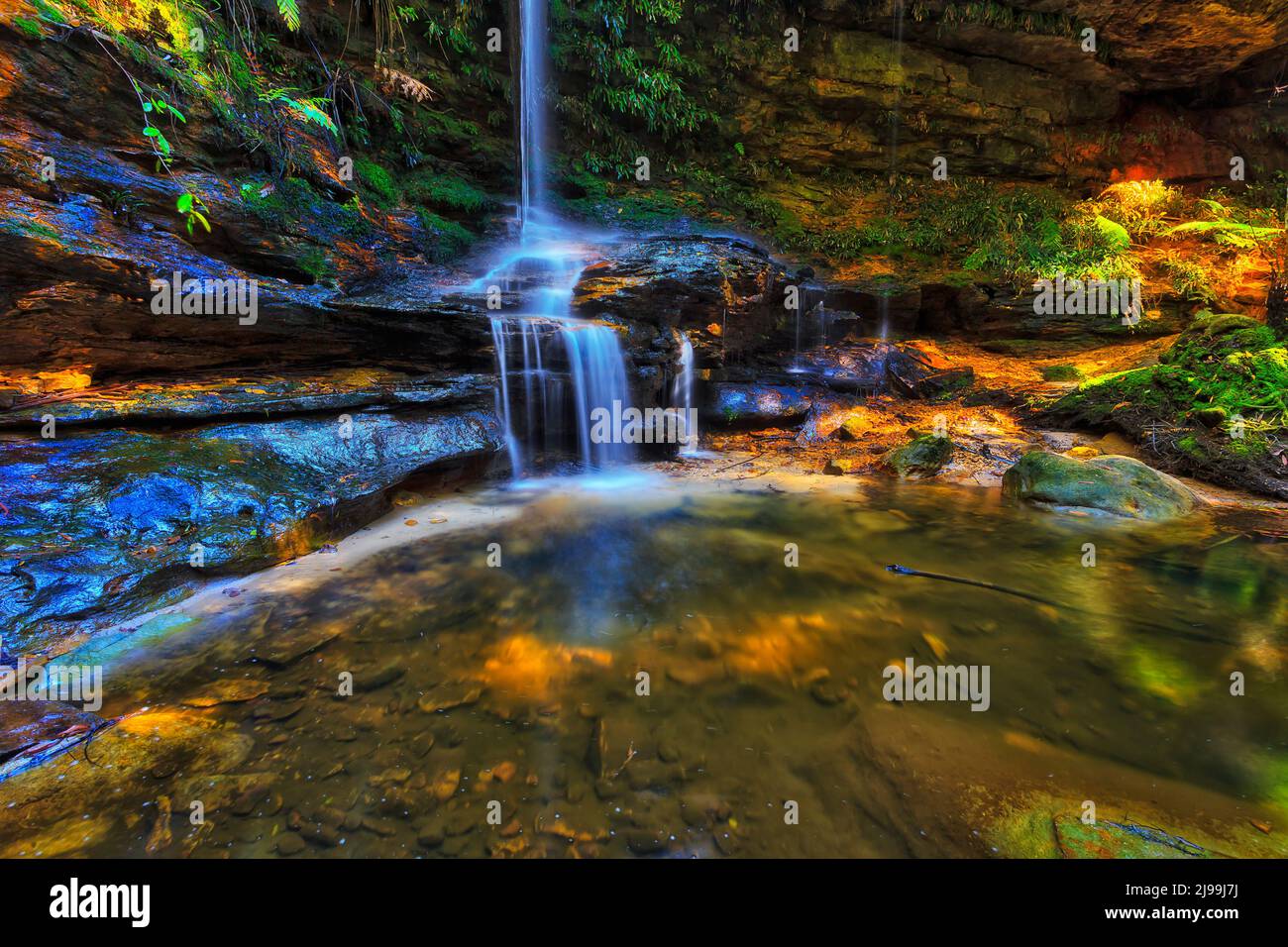 Scenic freshwater Burgess waterall in Blue Mountains national park of ...