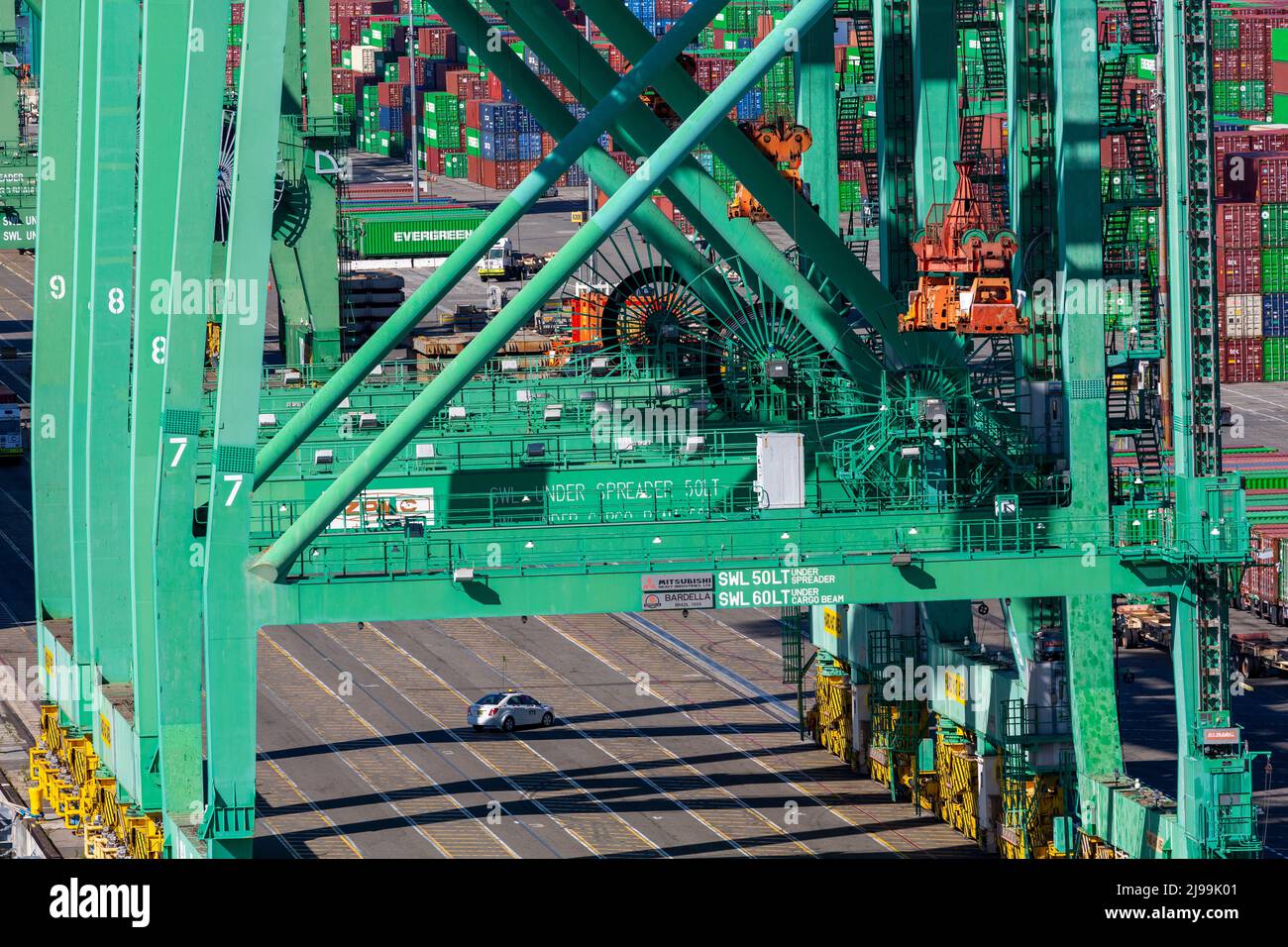 Container cranes, Port of Los Angeles, San Pedro, California, USA Stock ...