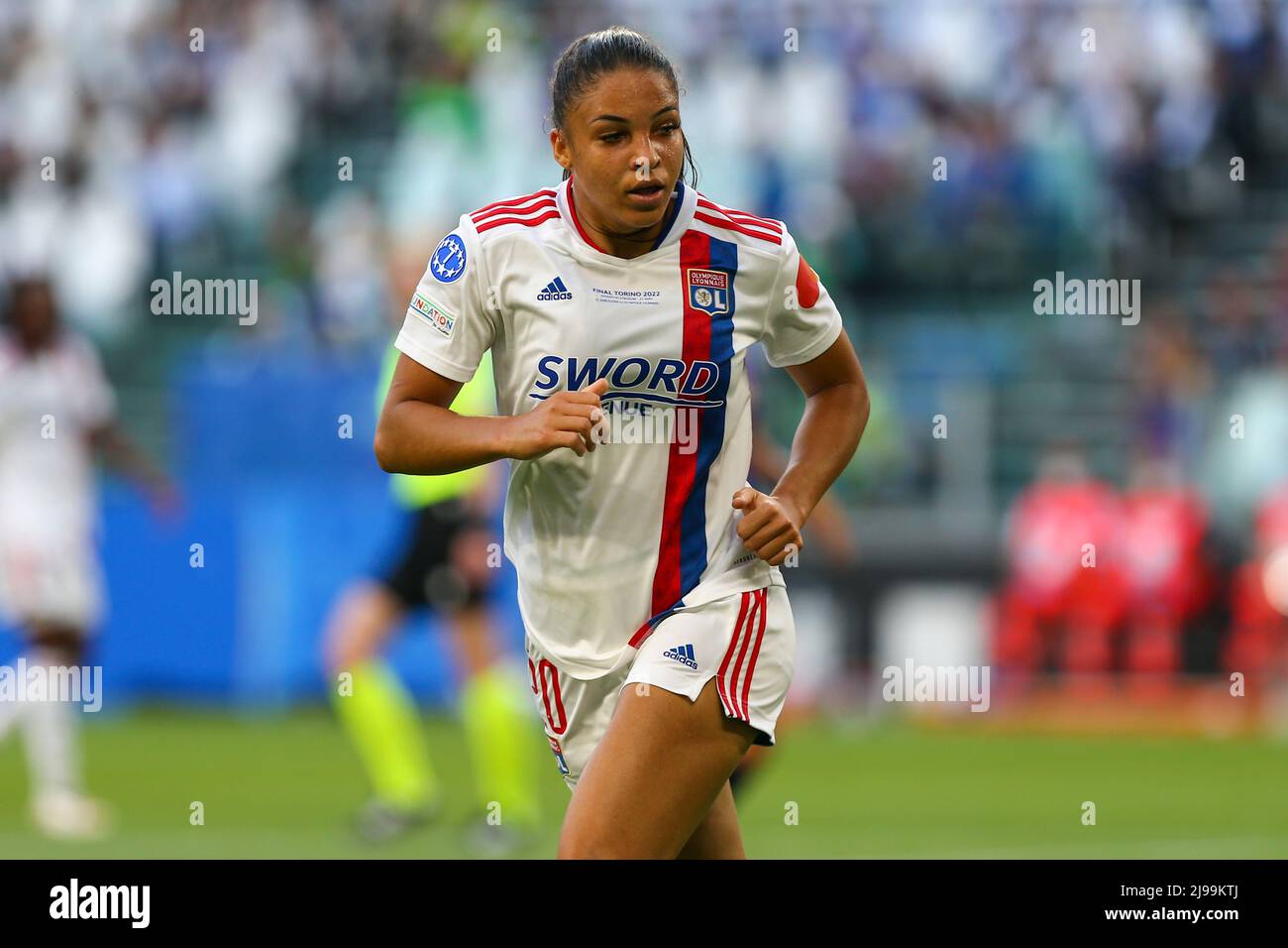 TURIN, ITALY. 21 MAY 2022. Delphine Cascarino of Olympique Lyonnais ...