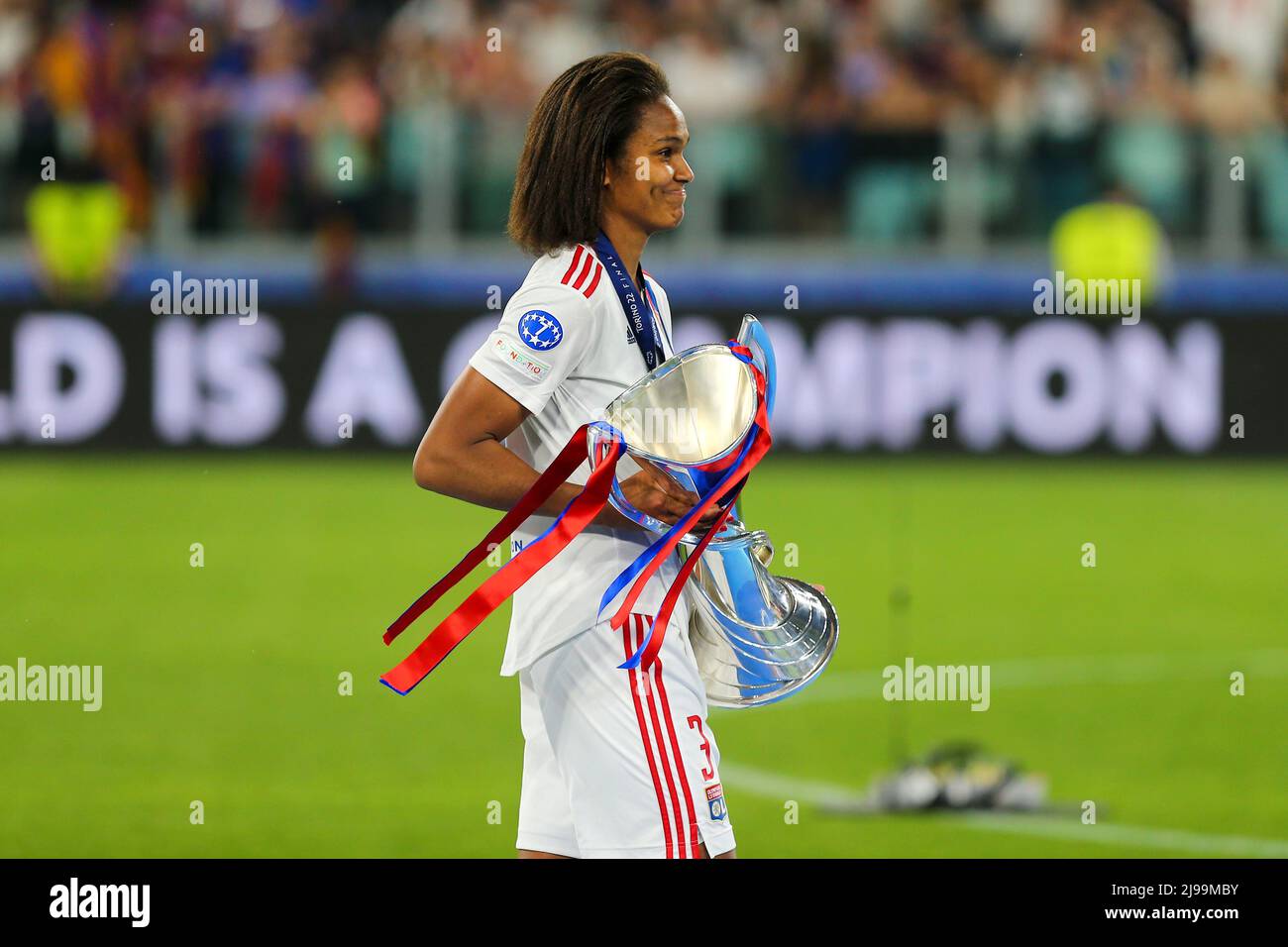 TURIN, ITALY. 21 MAY 2022. Wendie Renard of Olympique Lyonnais Feminin ...