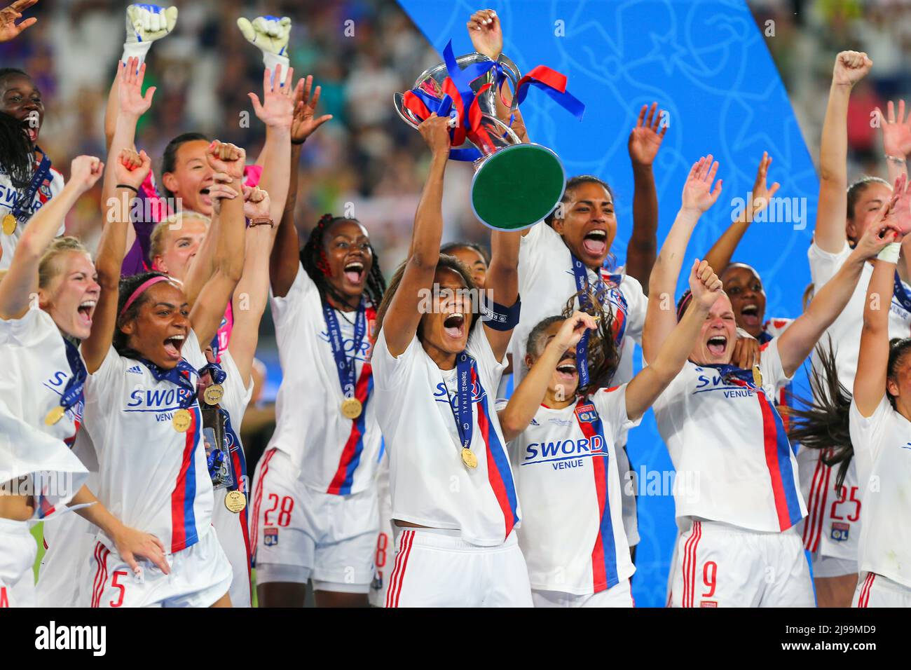 TURIN, ITALY. 21 MAY 2022. Wendie Renard of Olympique Lyonnais Feminin ...