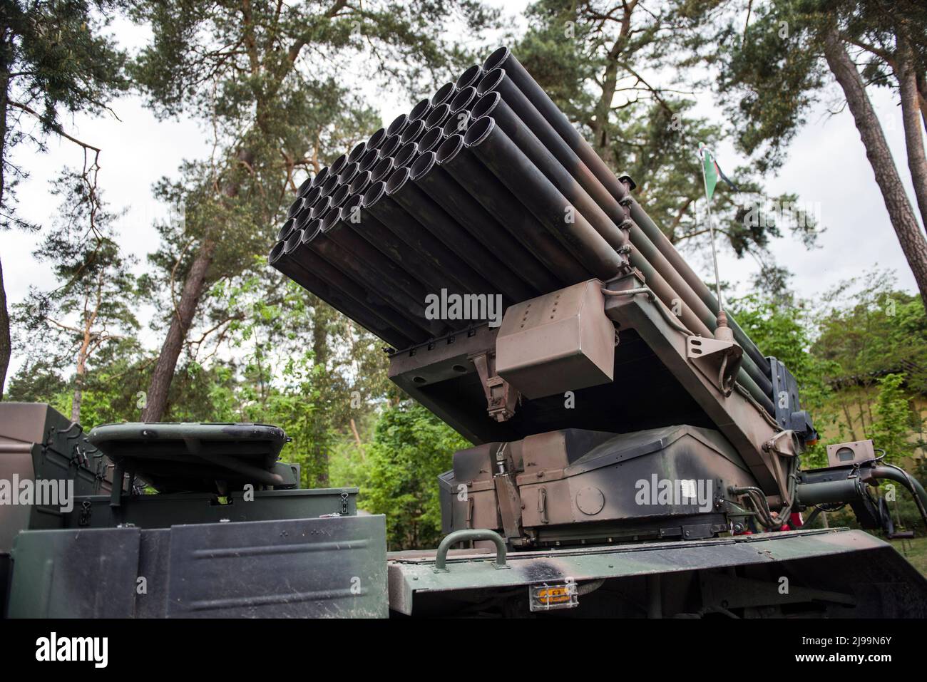 A mobile rocket launcher is seen at the military picnic. Recruitment ...