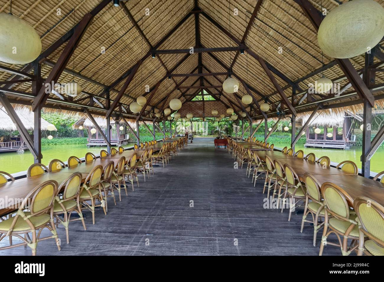 Bamboo Roof at Talaga Sampireun Resto at Jakarta Indonesia Stock Photo ...