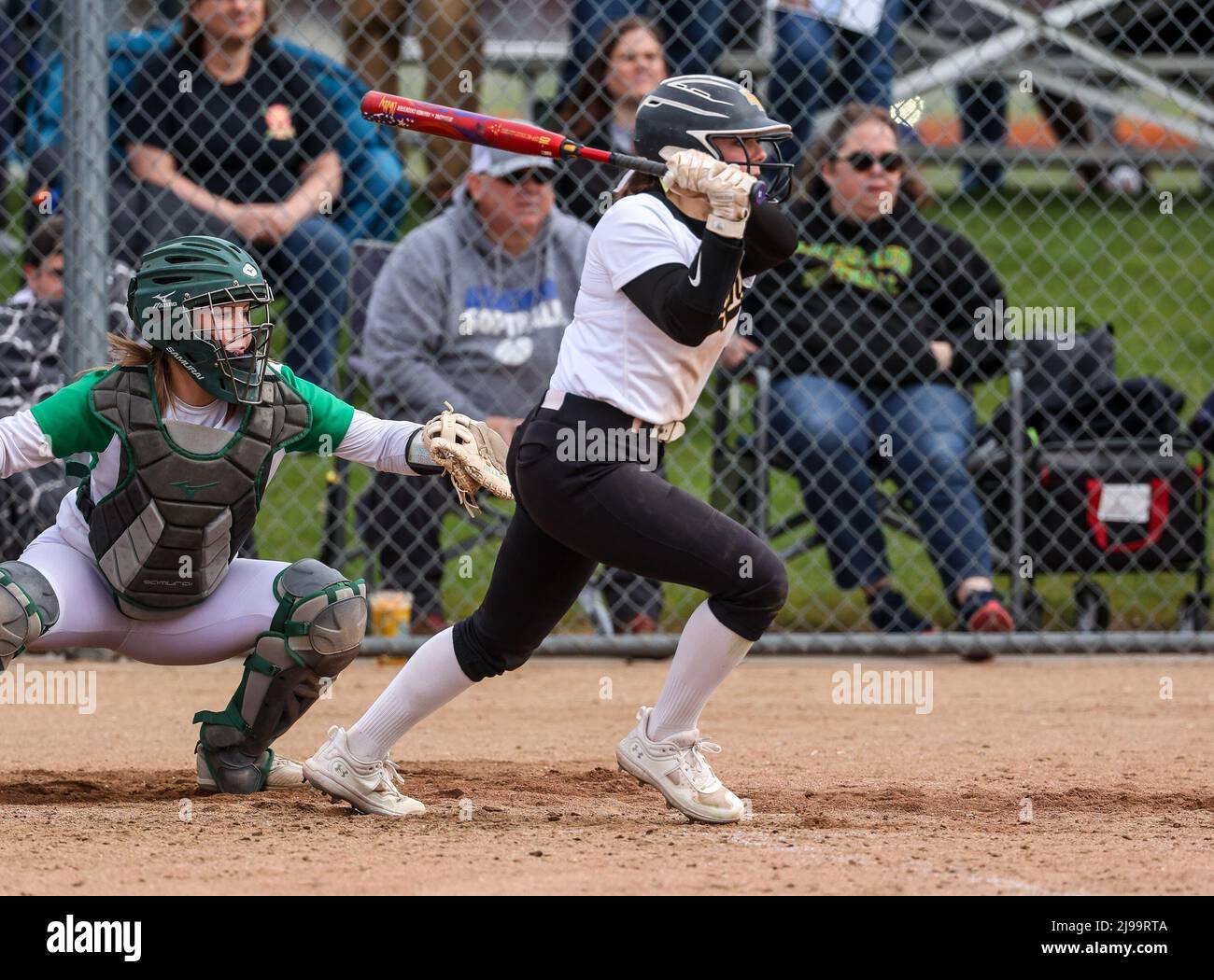 Softball action with Bishop Kelly vs Lakeside High School in Post Falls ...