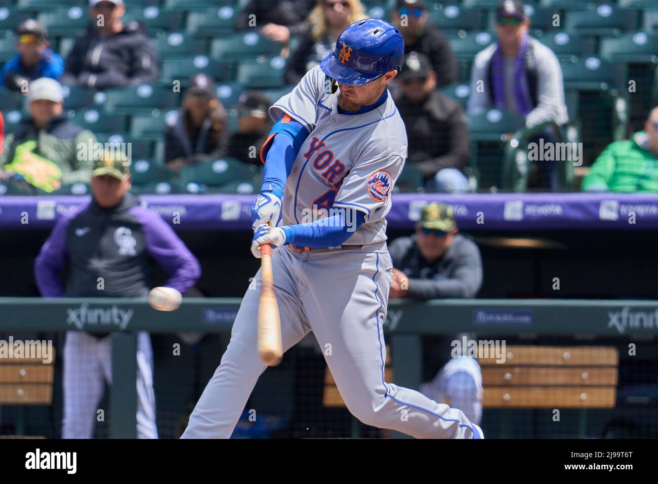 Denver CO, USA. 21st May, 2022. New York catcher Patrick Mazeika (4 ...
