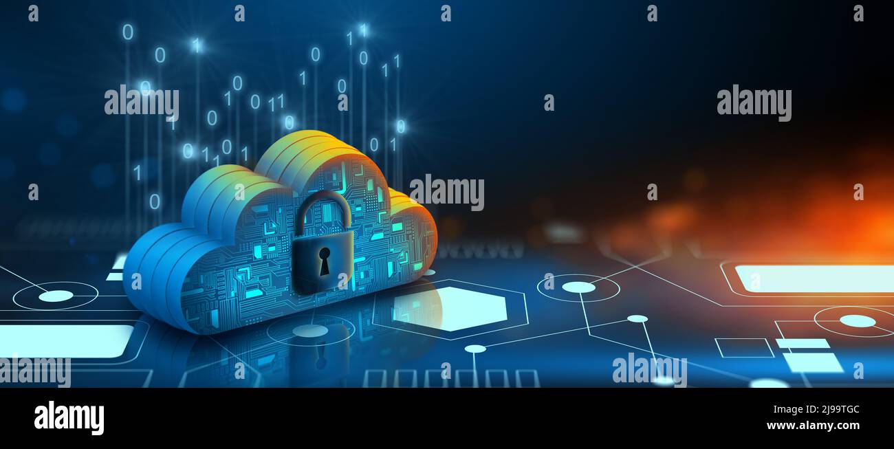 Cloud Computing Technology Internet On Converging Point Of Circuit With Abstract Blue Background