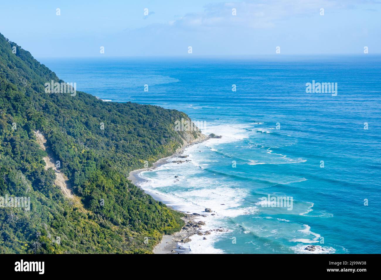 Aerial view coastal Fiordland South Island New Zealand Stock Photo - Alamy