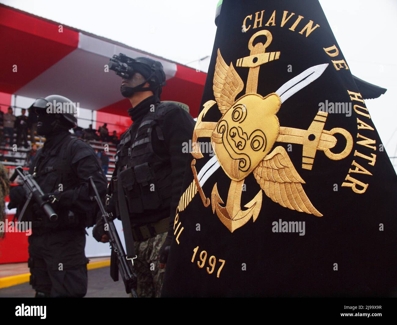 Flag of the Commands of the operation Chavin de Huantar at the military ...