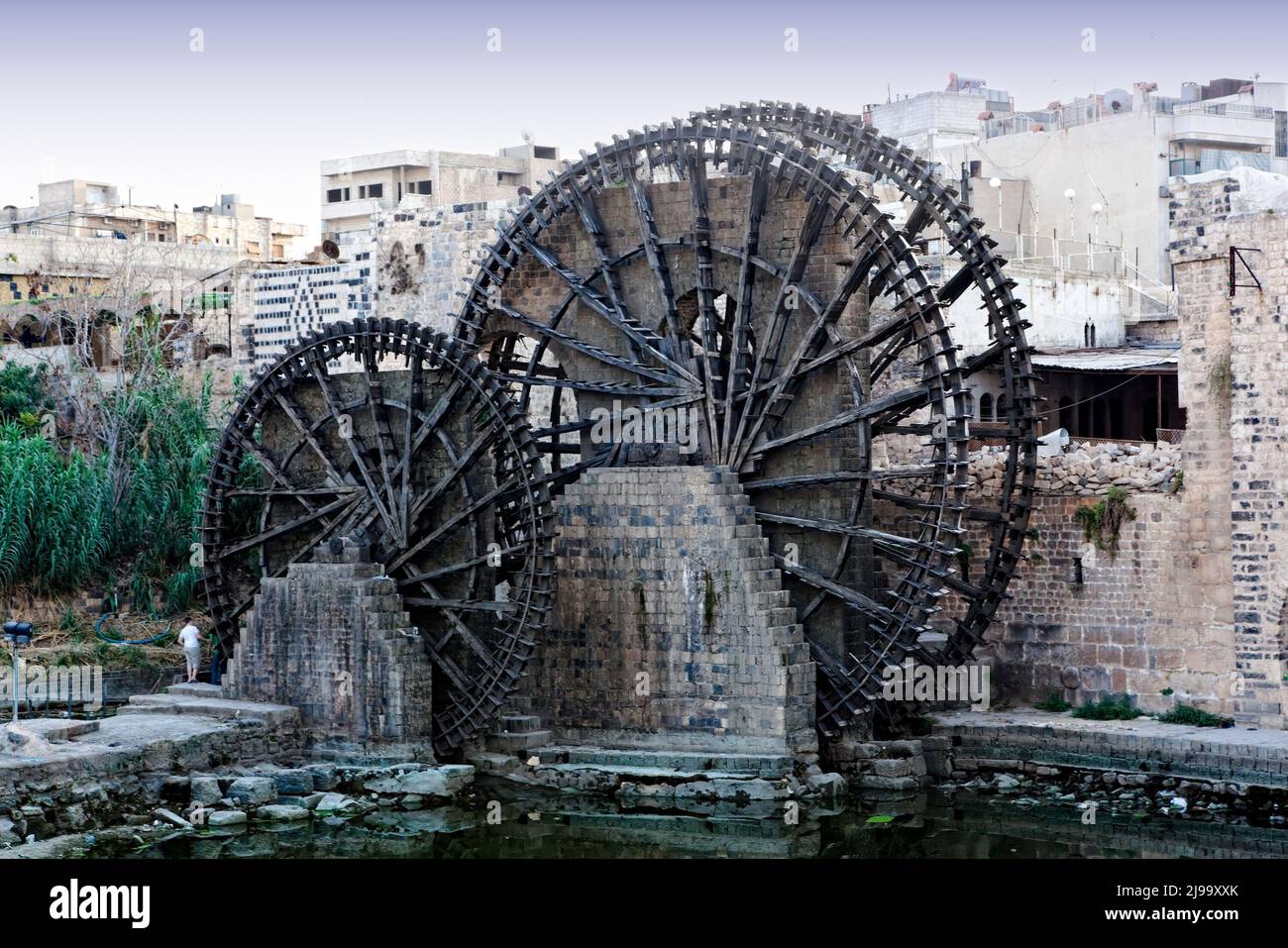 Hama wooden norias Syria Stock Photo - Alamy