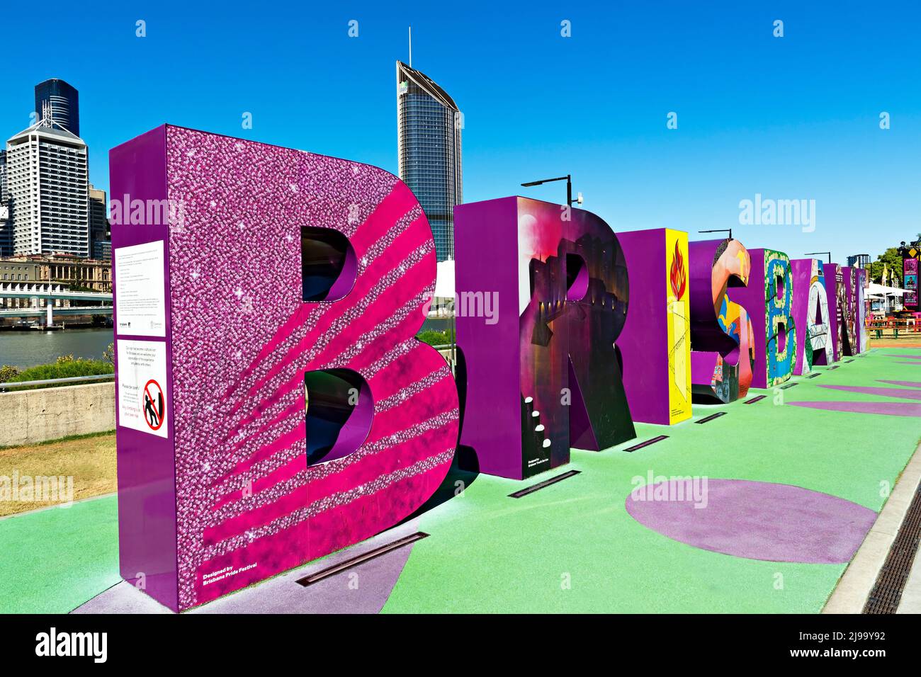 Brisbane Australia / The Brisbane Skyline with the colourful large ...