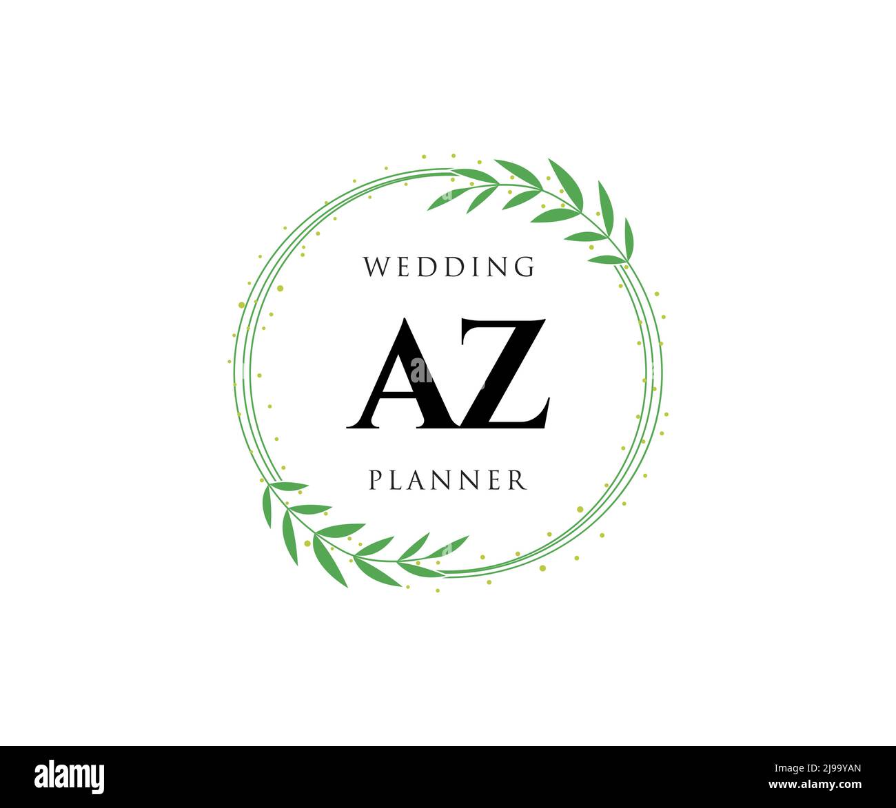 AZ Initials letter Wedding monogram logos collection, hand drawn modern ...