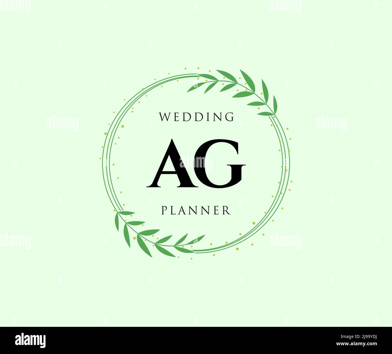 AG Initials letter Wedding monogram logos collection, hand drawn modern ...