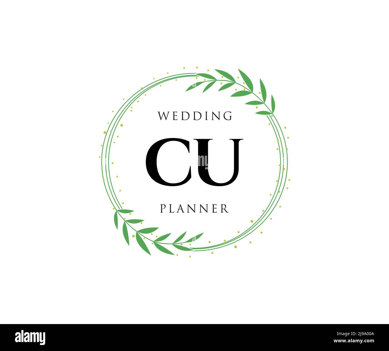 CU Initials letter Wedding monogram logos collection, hand drawn modern ...